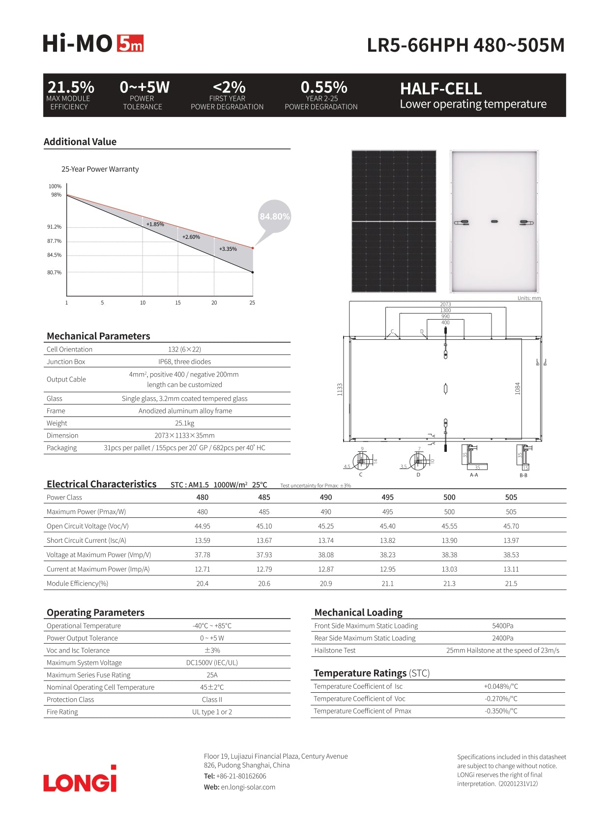 LONGI HI-MO 5M Series M10 Galium-Doped Wafer & Half Cut Cell LR5-66HPH ...